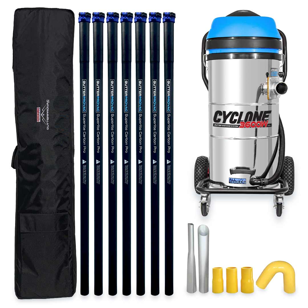 Cyclone II 3600W 27 Gallon Stainless Steel Gutter Vacuum with 28ft ...