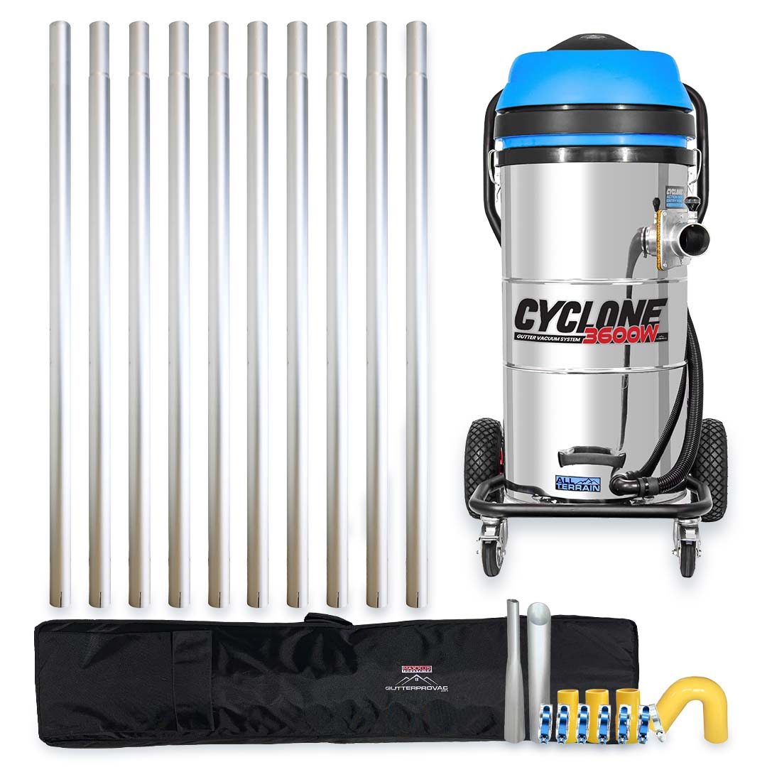 Cyclone II 3600W 27 Gallon Gutter Vacuum System with 40ft Aluminum ...