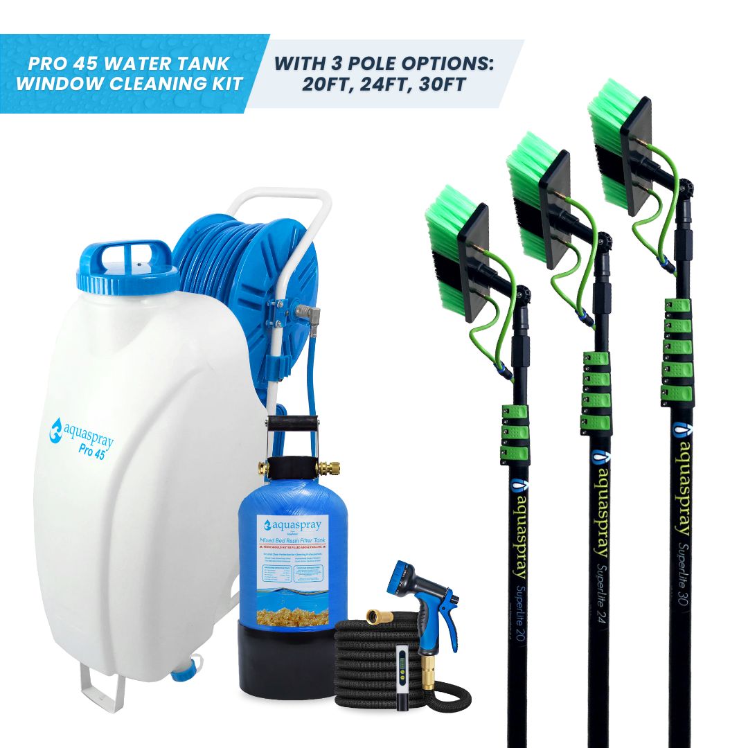 12 Gallon AquaSpray Rolling Tank, DI Resin Tank & Waterfed Pole Set for ...