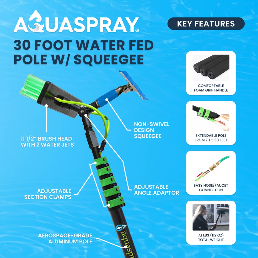 Aquaspray Premium Telescopic Water Fed Pole Kit for Solar and Window ...