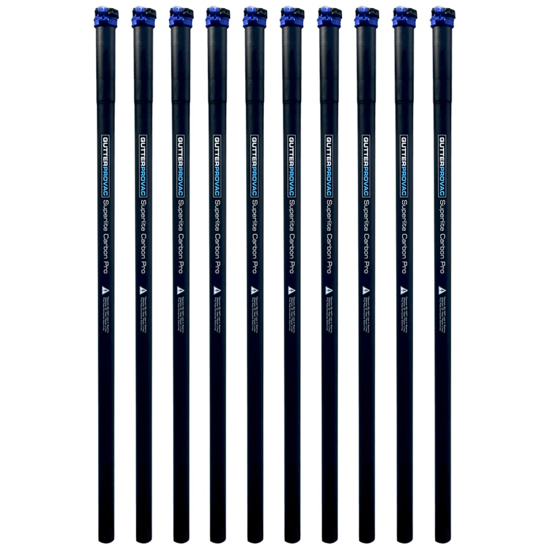 16 Gallon Gutter Vacuum Kit, 40 Foot Carbon Clamping Poles, Carry Bag ...